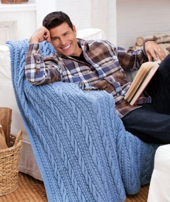 Cables and Bobbles Throw Free Knitting Pattern - Knitting Bee