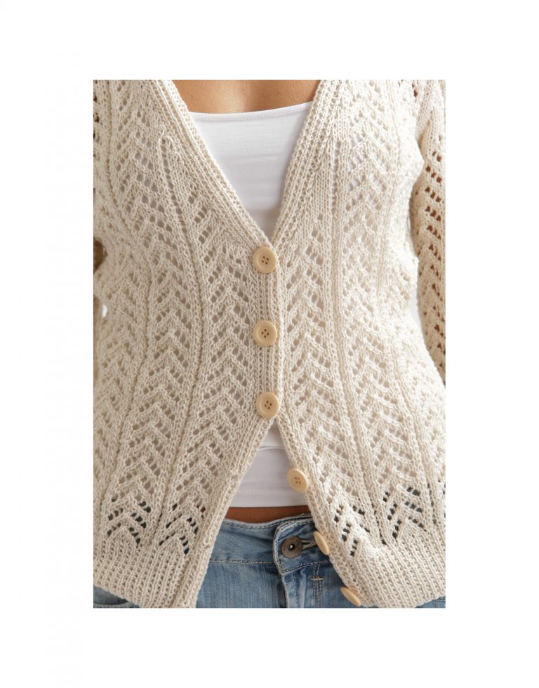 Arrow Lace Cardigan Free Knitting Pattern for Women - Knitting Bee