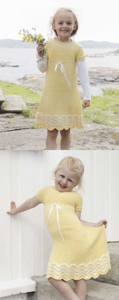 Bright Smile Girl's Dress Free Knitting Pattern - Knitting Bee