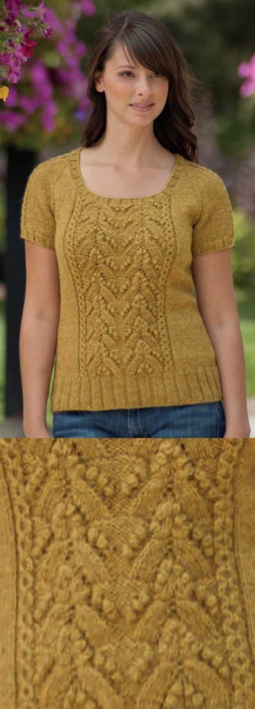 Free Knitting Pattern for a Cable & Bobble Top - Knitting Bee