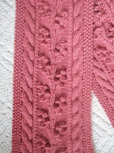 Free Knitting Pattern for a Regina Cable & Bobble Scarf - Knitting Bee