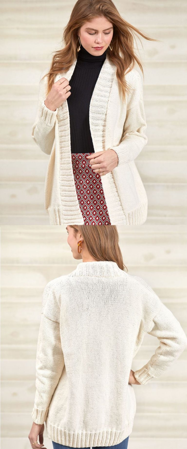 Free Knitting Pattern for a Long Everyday Cardigan for Women - Knitting Bee